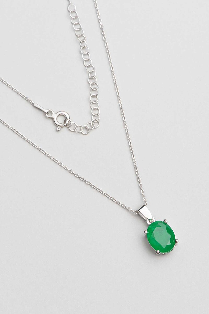 Created Paraiba Ta L Ayar Beyaz Alt N Kaplama Cm G M Kolye