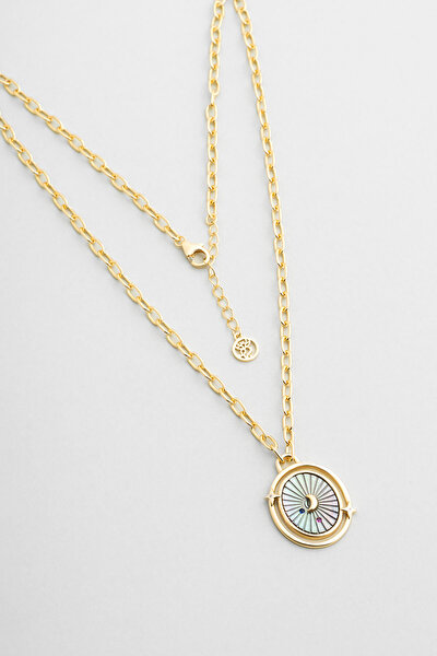 Büyülü Gece 18 Ayar Sarı Altın Kaplama 44 Cm Gümüş Zincir Kolye 5208854644